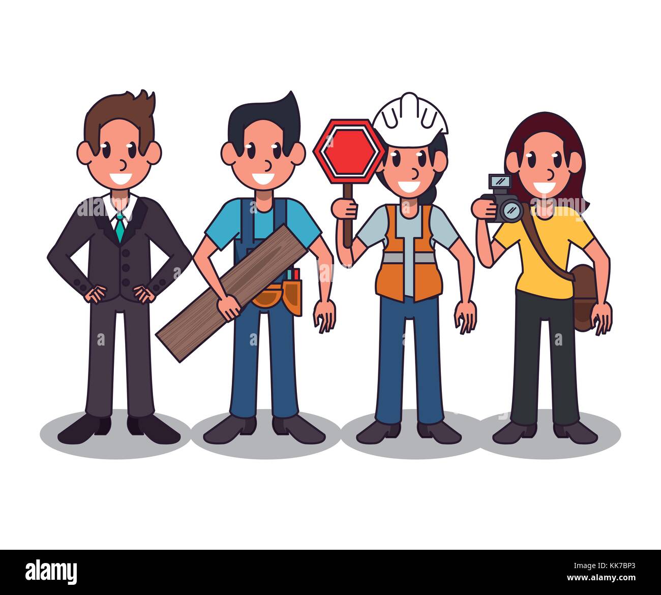 Menschen Arbeiter Cartoon Stock-Vektorgrafik - Alamy