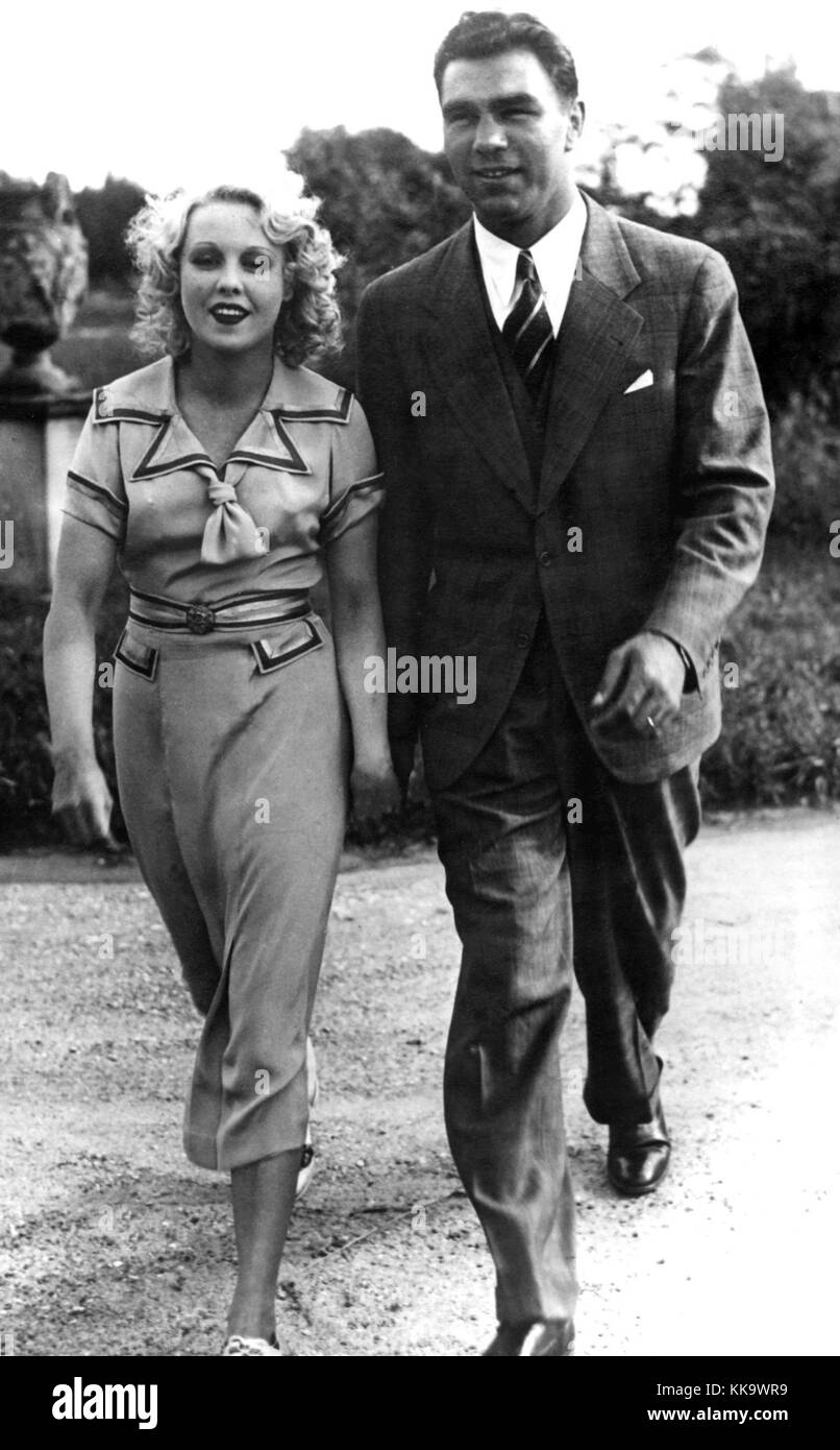 Max Schmeling und die Schauspielerin Anny Ondra, kurz vor ihrer Heirat im Jahr 1933. Die ...