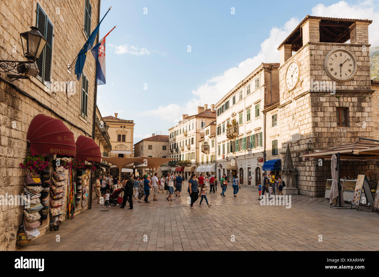 Clock Tower, Stari Grad (Altstadt) von Kotor, Bucht von Kotor ...