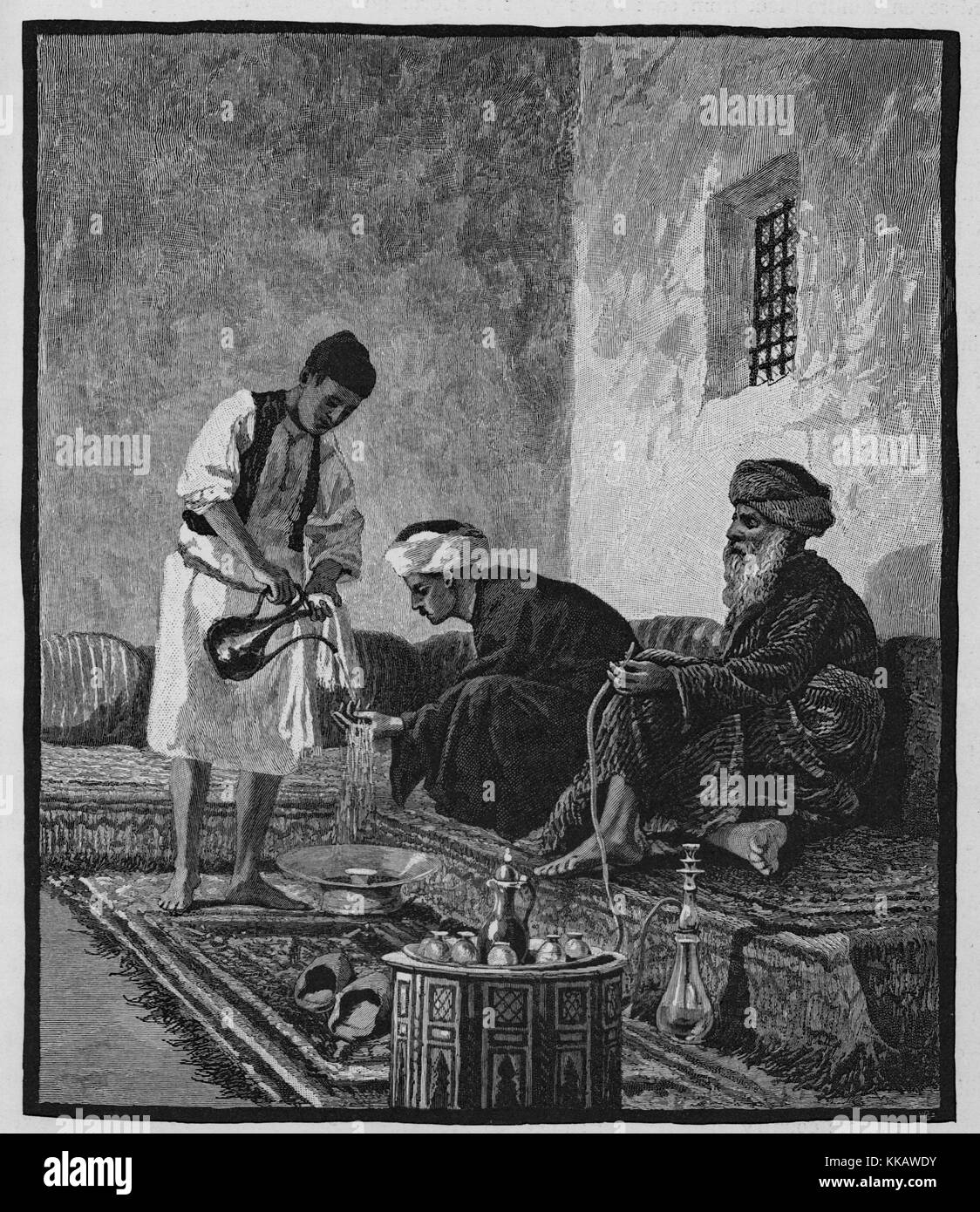 Rituelle mahlzeit Schwarzweiß-Stockfotos und -bilder - Alamy