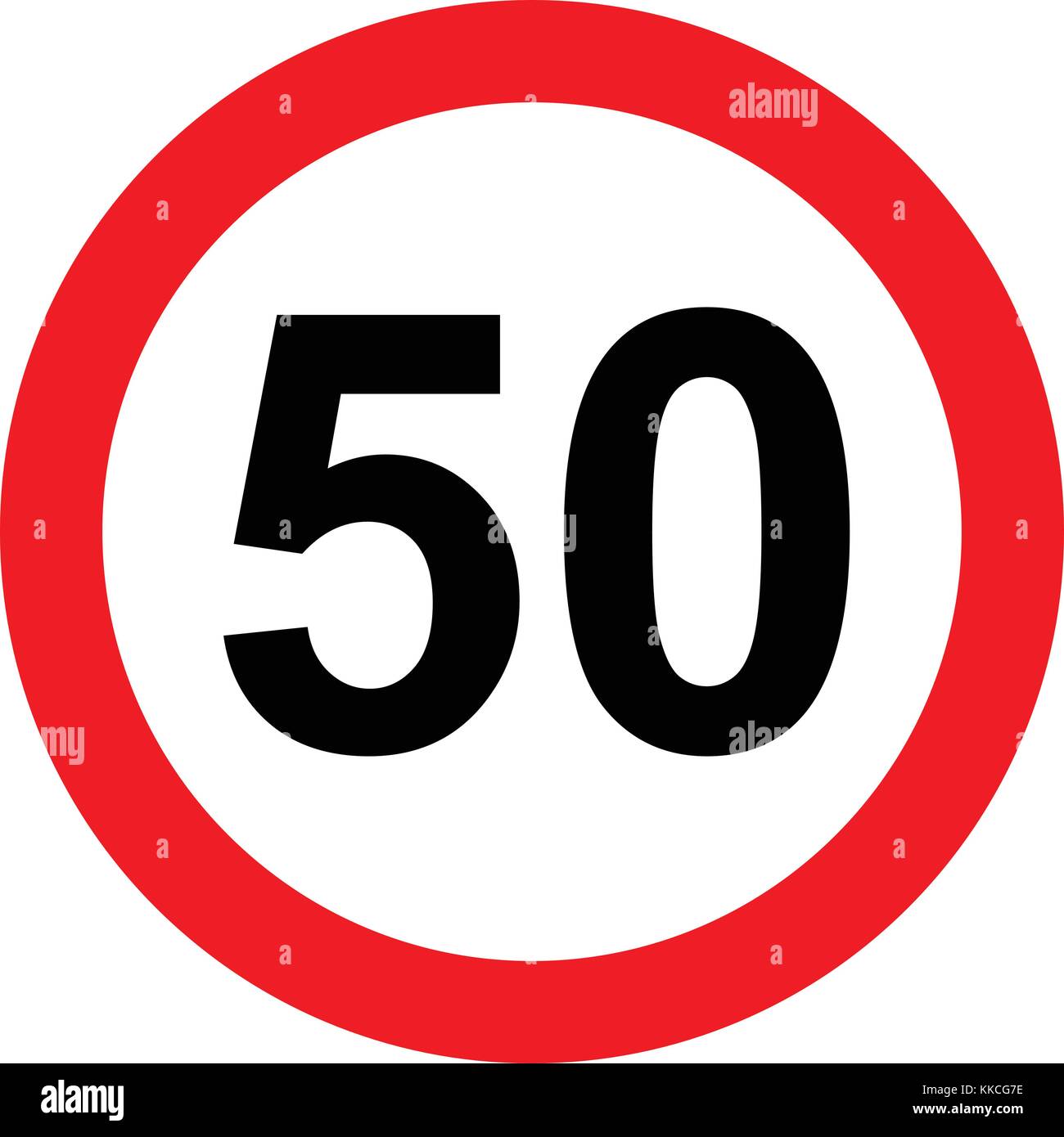 Tempolimit Verkehrsschild 50, Vector Illustration Stock-Vektorgrafik ...