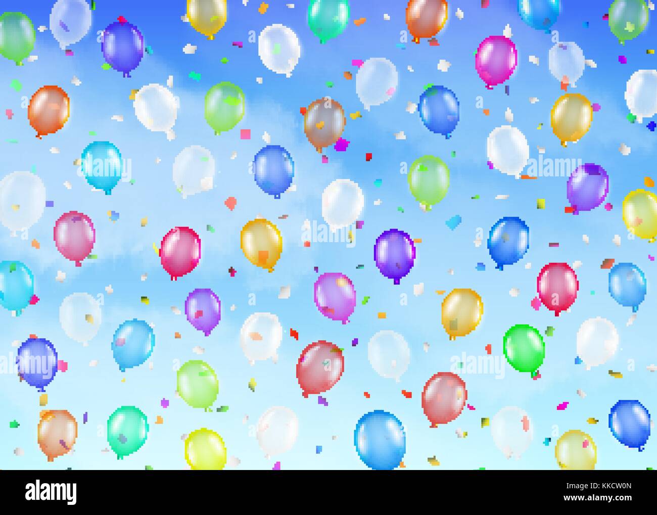 Happy Birthday On Balloons Floating Stockfotos & Happy Birthday On ...