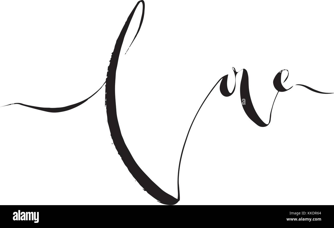 Liebe vector auf weißem Hintergrund. Beschriftung für Einladung ...