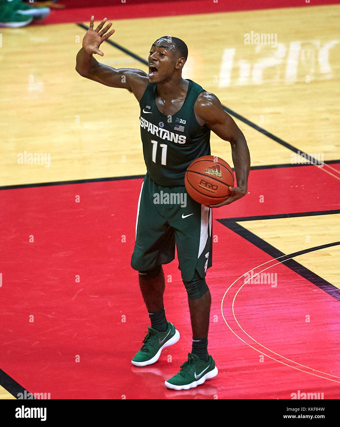 Piscataway, New Jersey, USA. 6 Dez, 2017. Die Michigan State guard ...