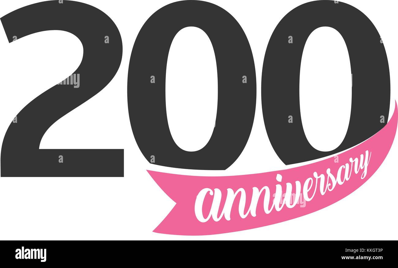 Zweihundert Jahre vector Logo. Nummer 200. Illustration für Grußkarten ...