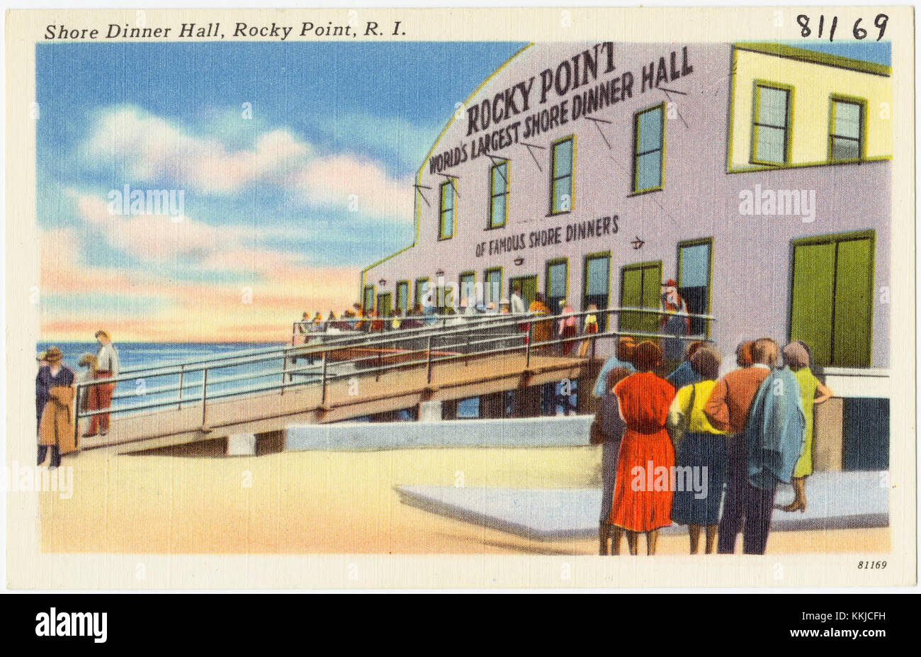 Ein historisches Foto der Shore Dinner Hall in Rocky Point, Rhode ...