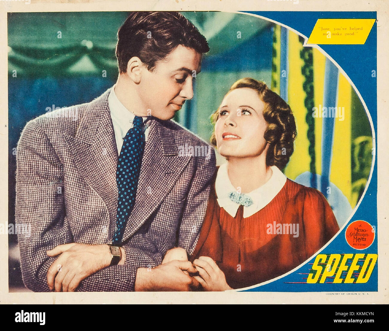 Eine Lobbykarte aus dem Film *Speed*, die einen dramatischen Moment aus ...