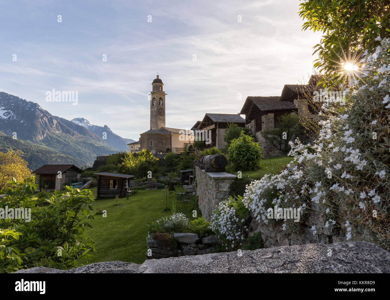 Soglio Switzerland Alpine Village Stockfotos und -bilder Kaufen - Alamy