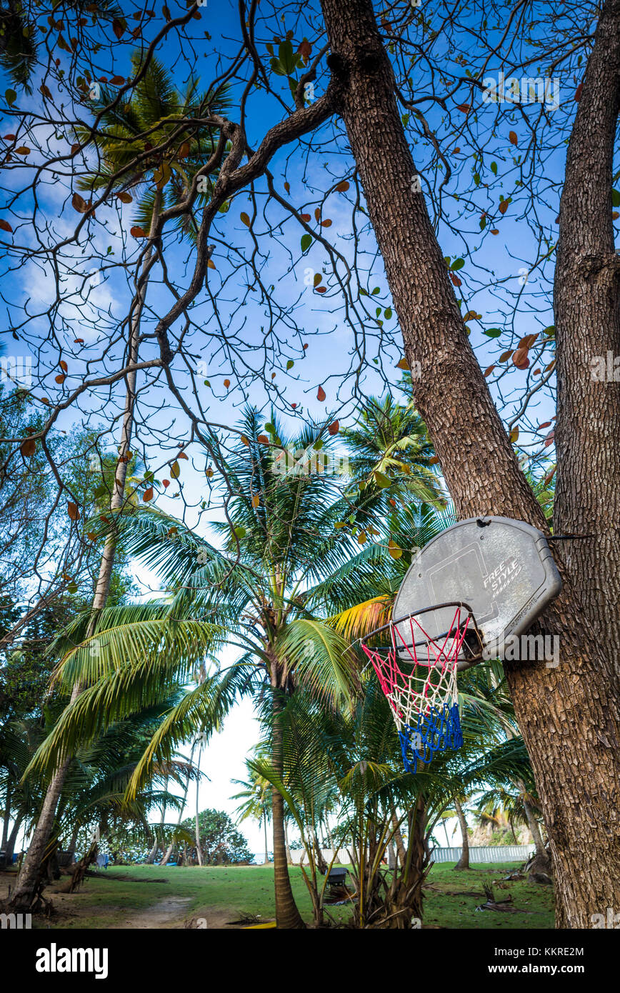 Us Virgin Islands, St. Thomas, Dorothea, Basketball court ...