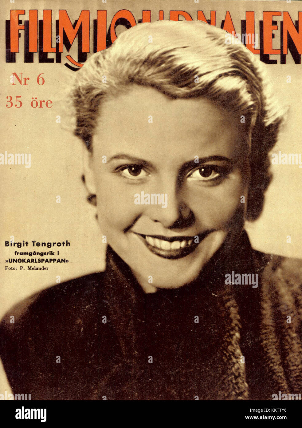 Birgit Tengroth, 1935 in einem Film, zeigt ihr schauspielerisches Talent im goldenen Zeitalter ...