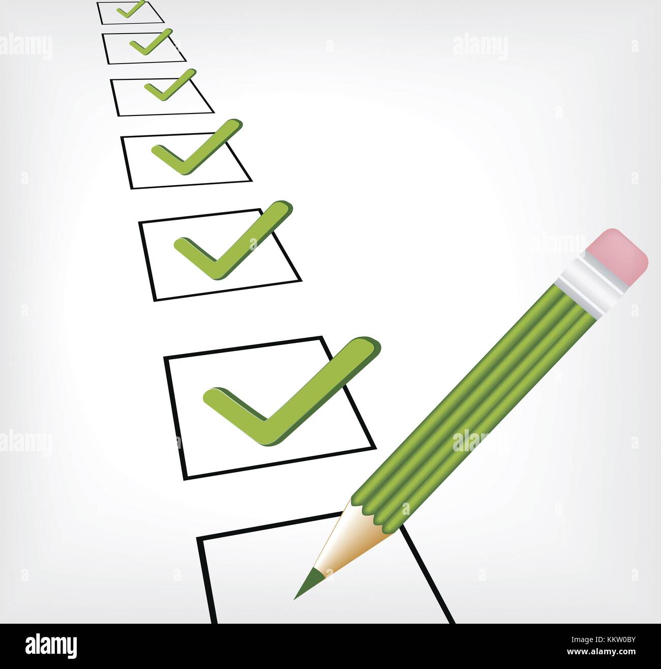 Bild einer Checkliste Stockfotografie - Alamy