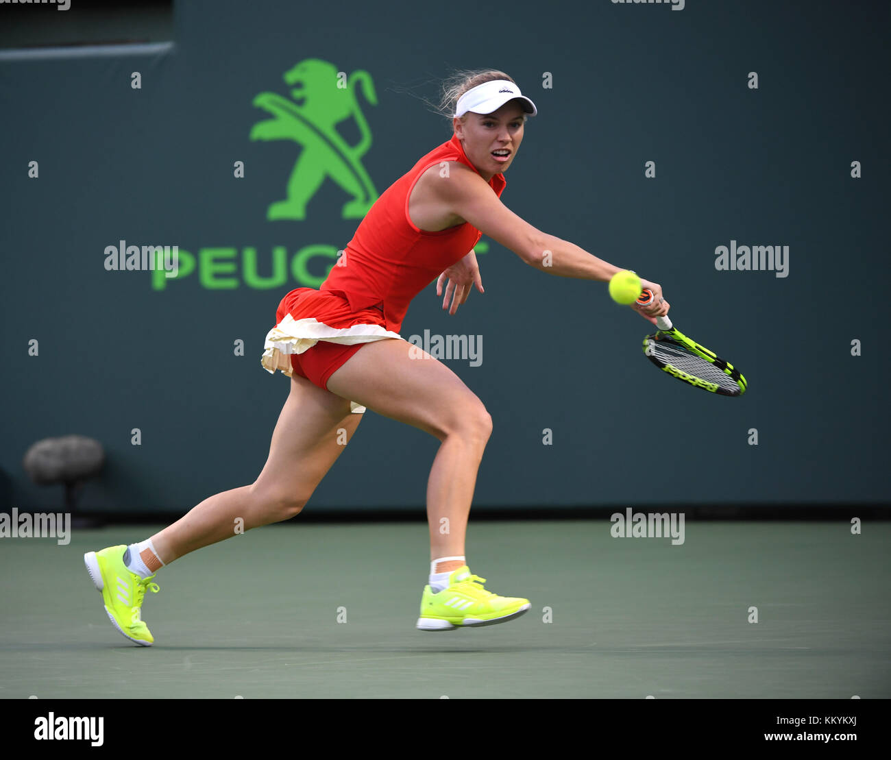 KEY BISCAYNE, FL - MÄRZ 23: Caroline Wozniacki aus Dänemark im Kampf ...