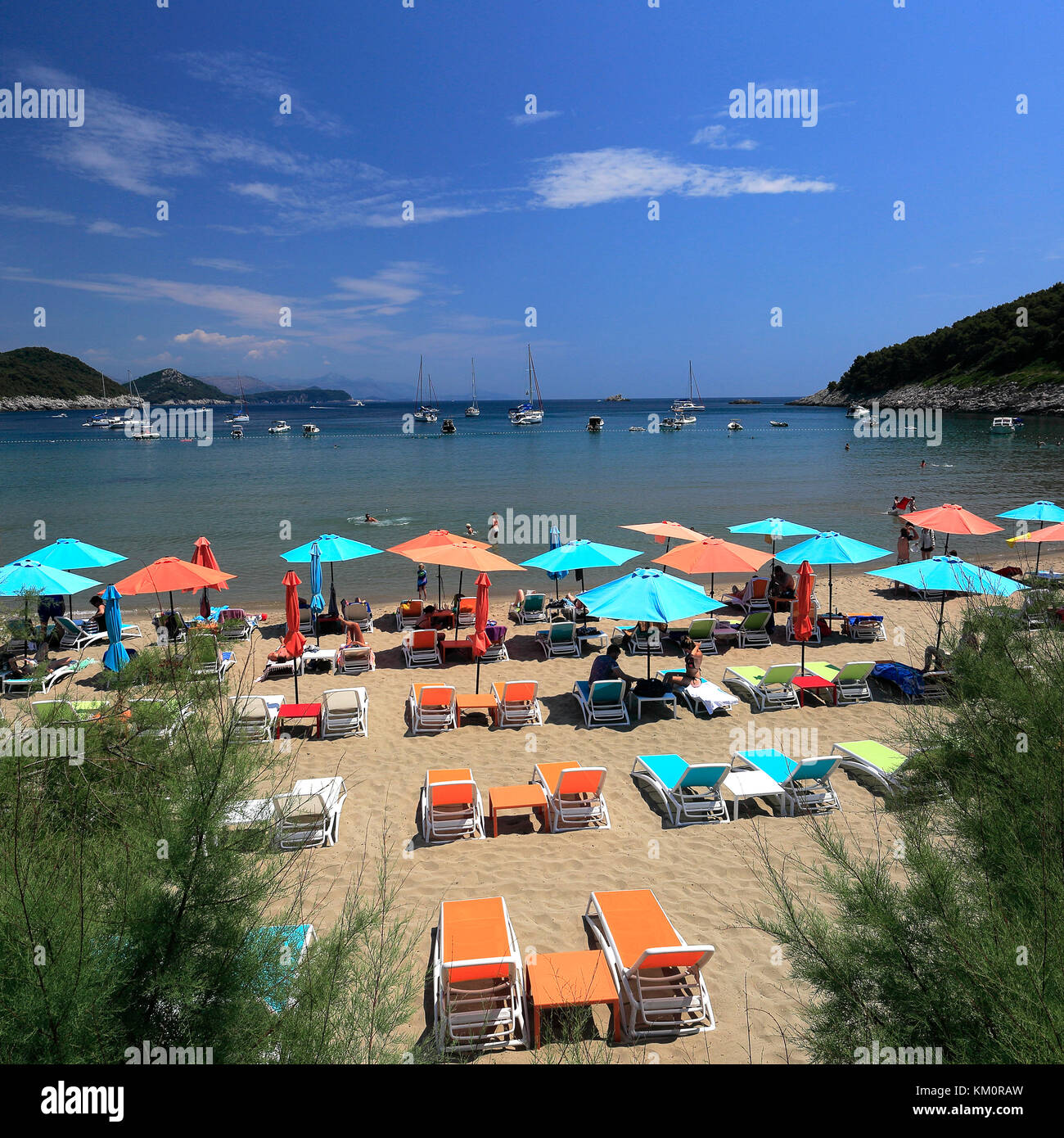 Sommer Blick von sunji Strand, Insel Lopud, einer der Elaphitischen ...