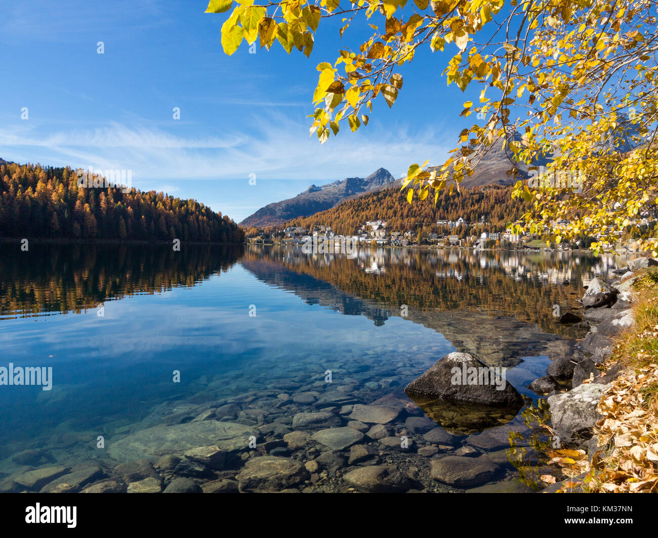 Village Sils Maria Lake Sils Stockfotos und -bilder Kaufen - Alamy
