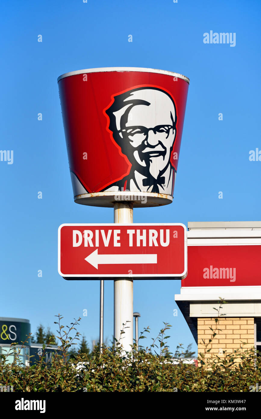 Kentucky Fried Chicken KFC Drive Thru-Logo. Craigleith Retail Park ...
