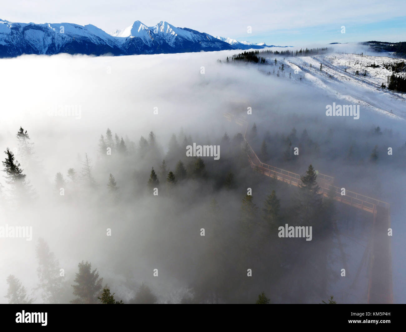 Bachledova Dolina, Slowakei. November 2017. Blick von der Oberseite der ...