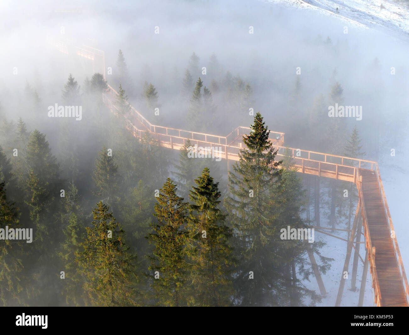 Bachledova Dolina, Slowakei. November 2017. Blick von der Oberseite der ...