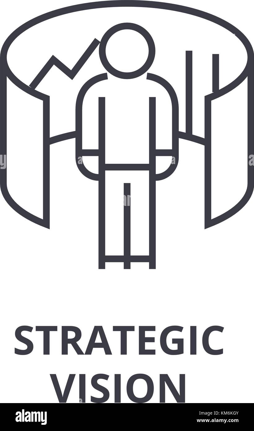 Strategische Vision line Symbol, Zeichen, lineare Symbol, Vektor ...