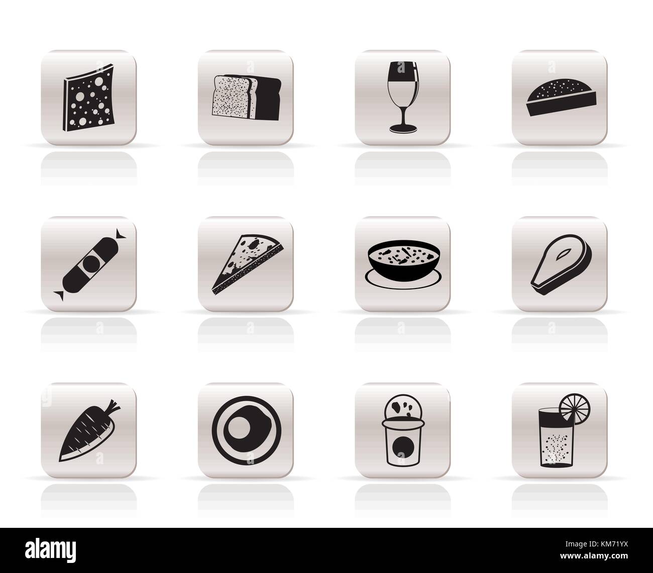 Einkaufen, Essen und Trinken Symbole 2-vektor Icon Set Stock ...