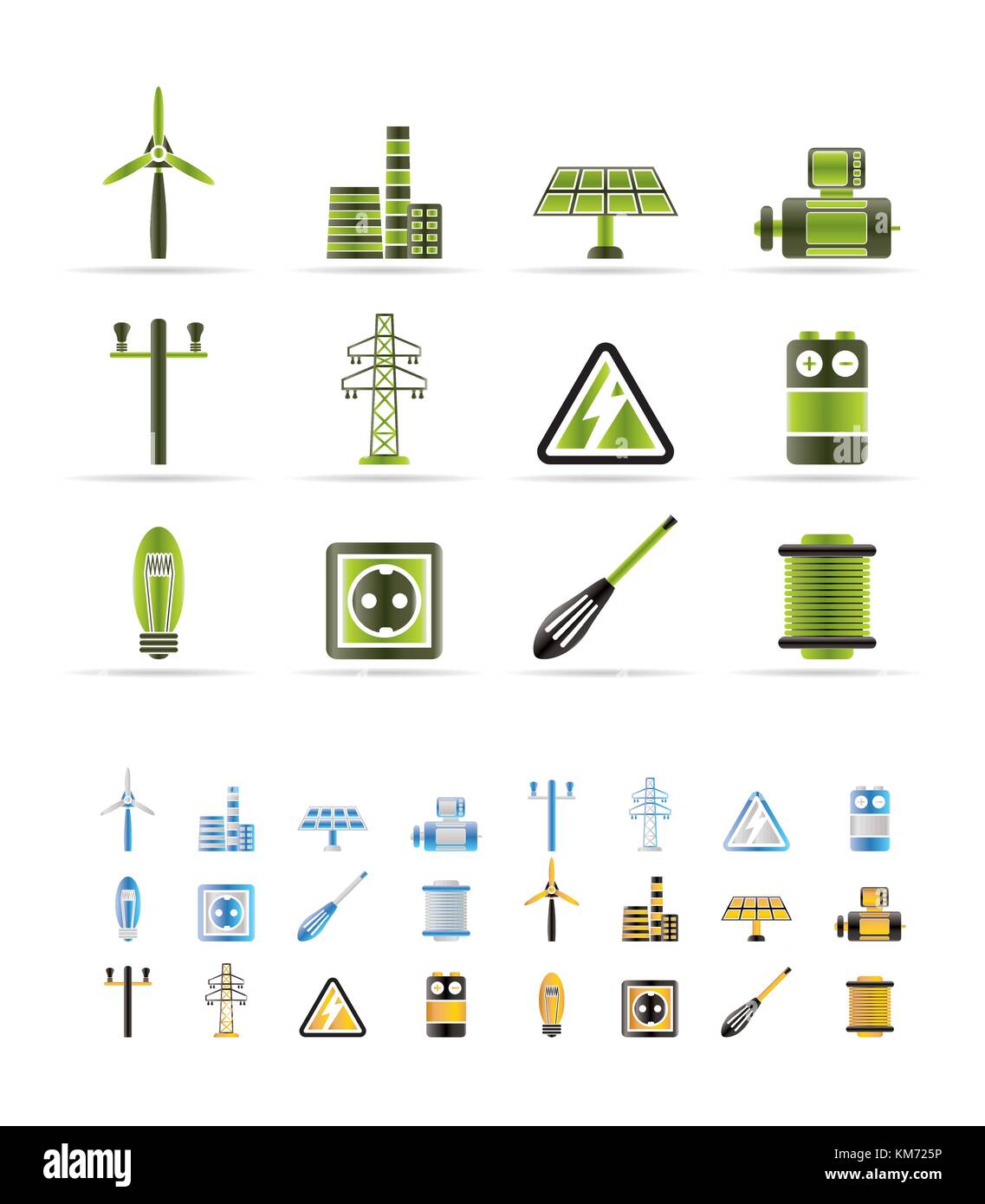 Strom und Energie Symbole - Vektor Icon Set Stock-Vektorgrafik - Alamy