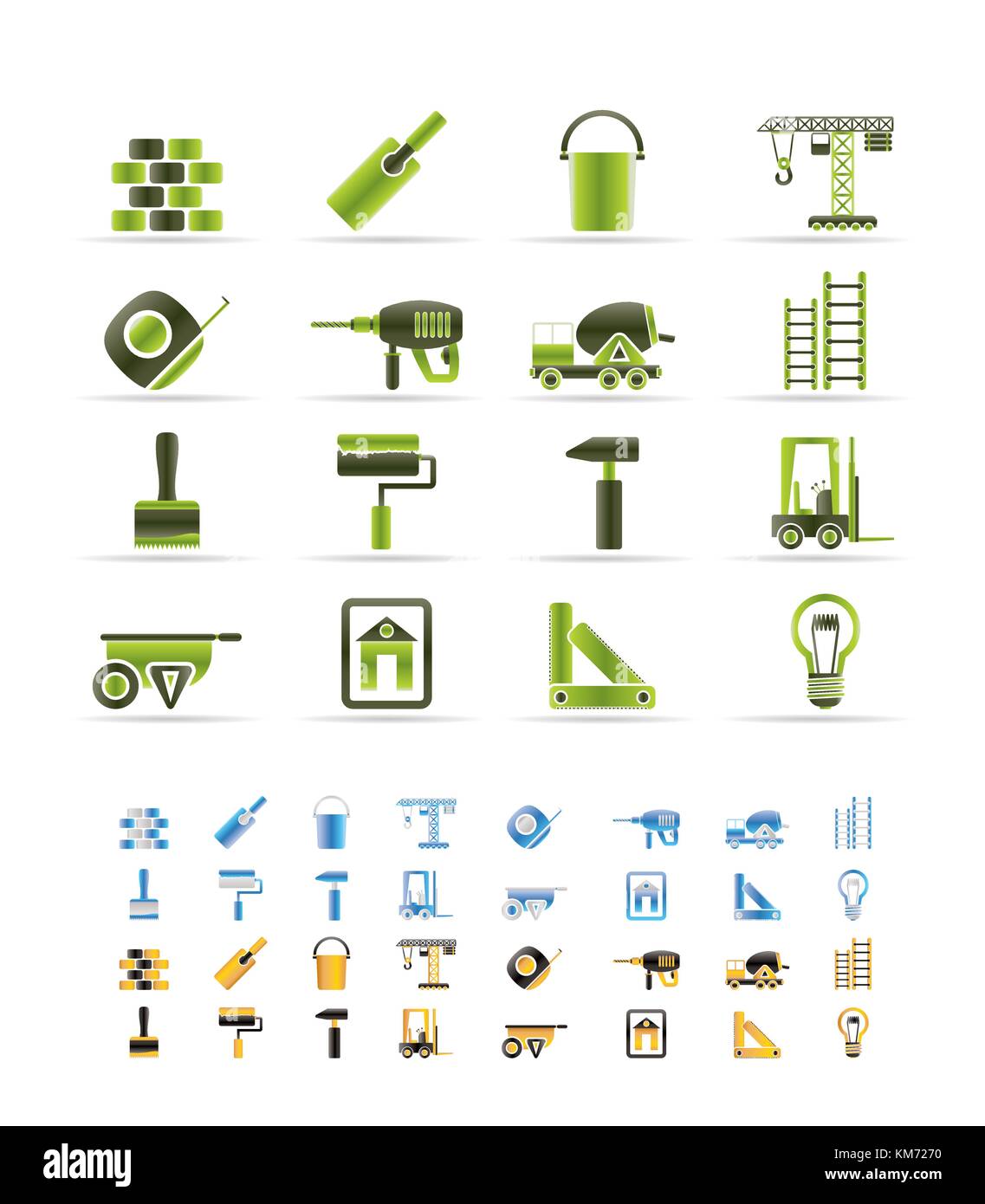 Konstruktion und Bau Symbole - Vektor Icon Set Stock-Vektorgrafik - Alamy