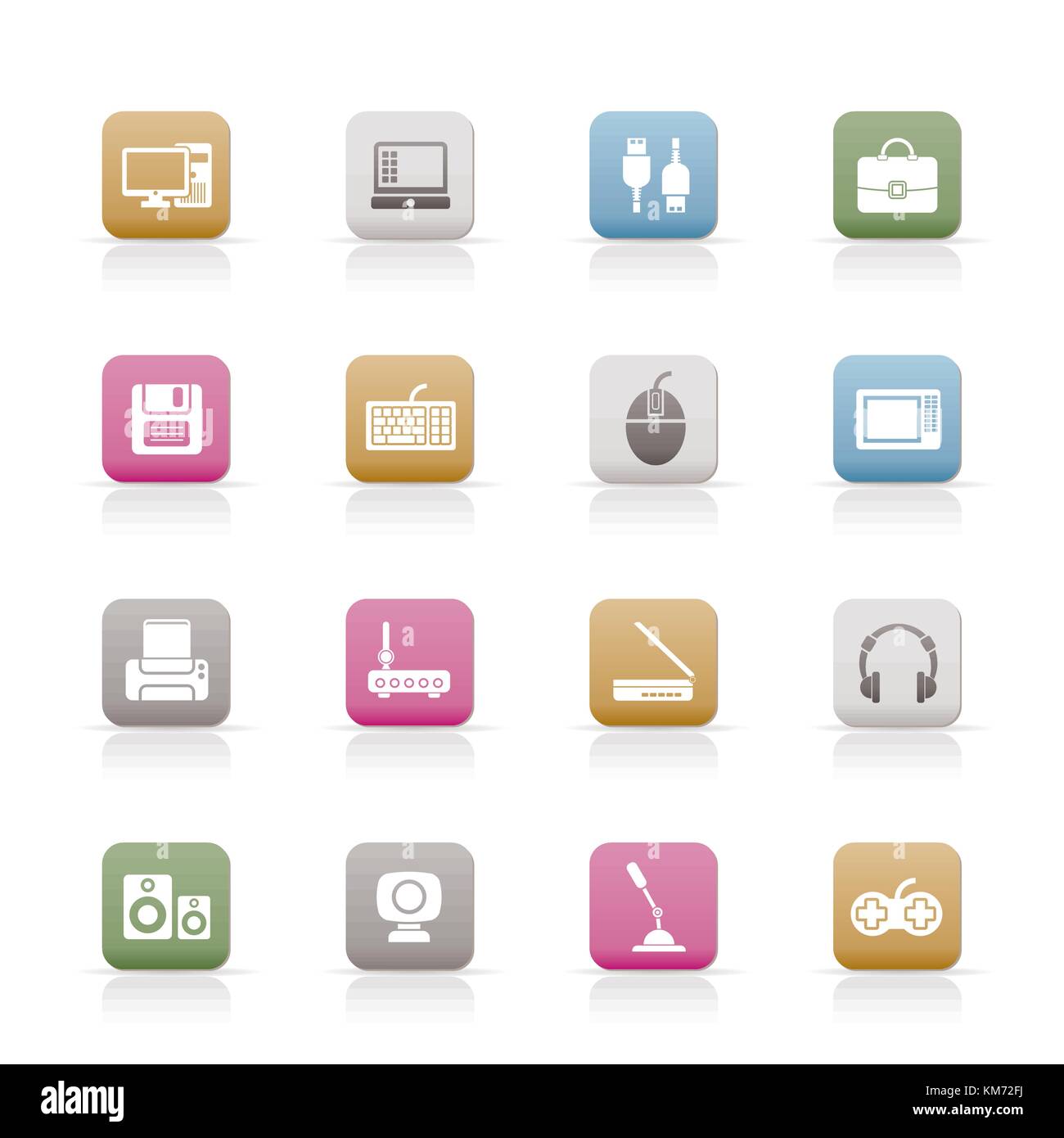 Computer und Peripherie Symbole - Vektor Icon Set Stock-Vektorgrafik ...