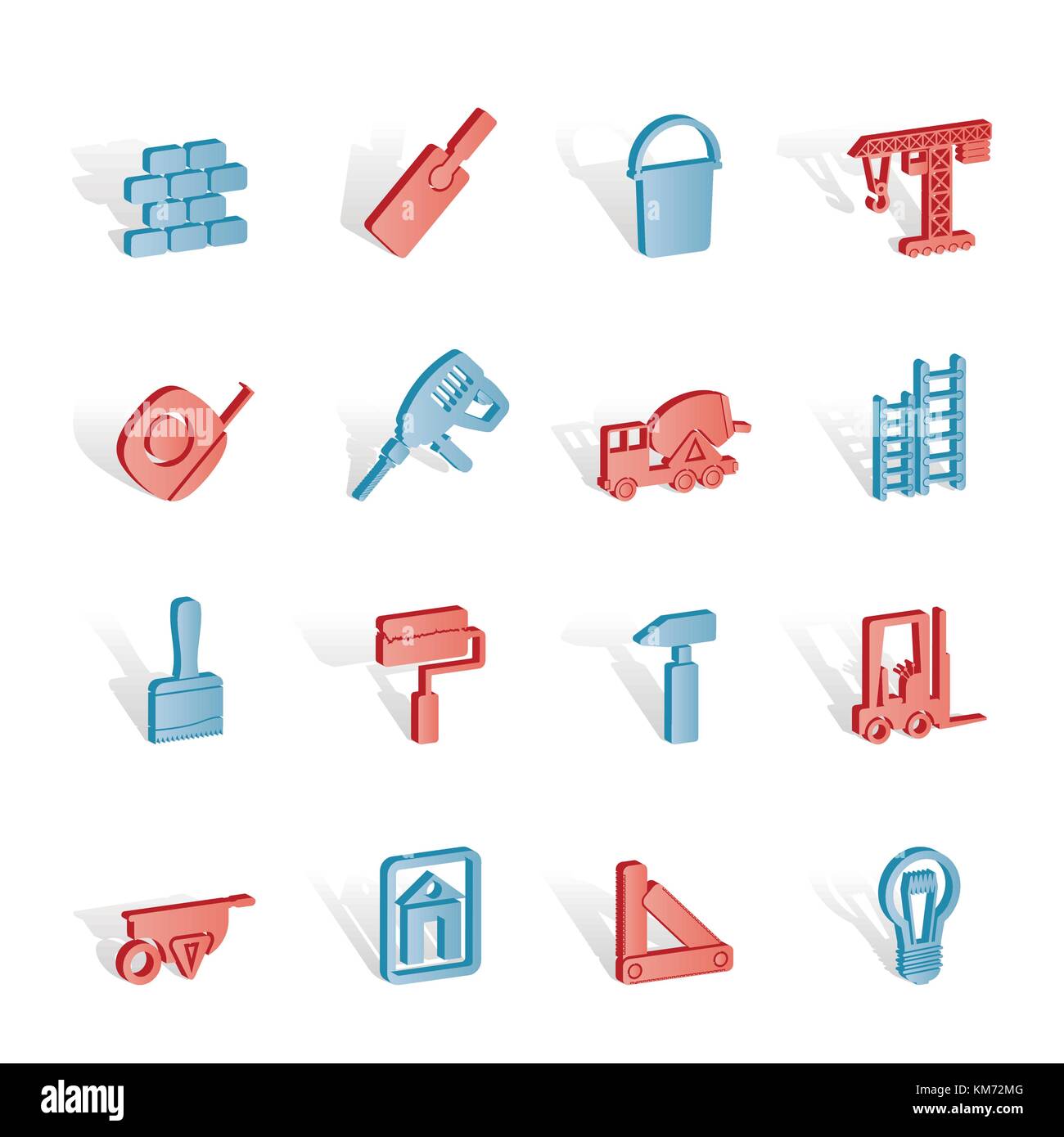 Konstruktion und Bau Symbole - Vektor Icon Set Stock-Vektorgrafik - Alamy