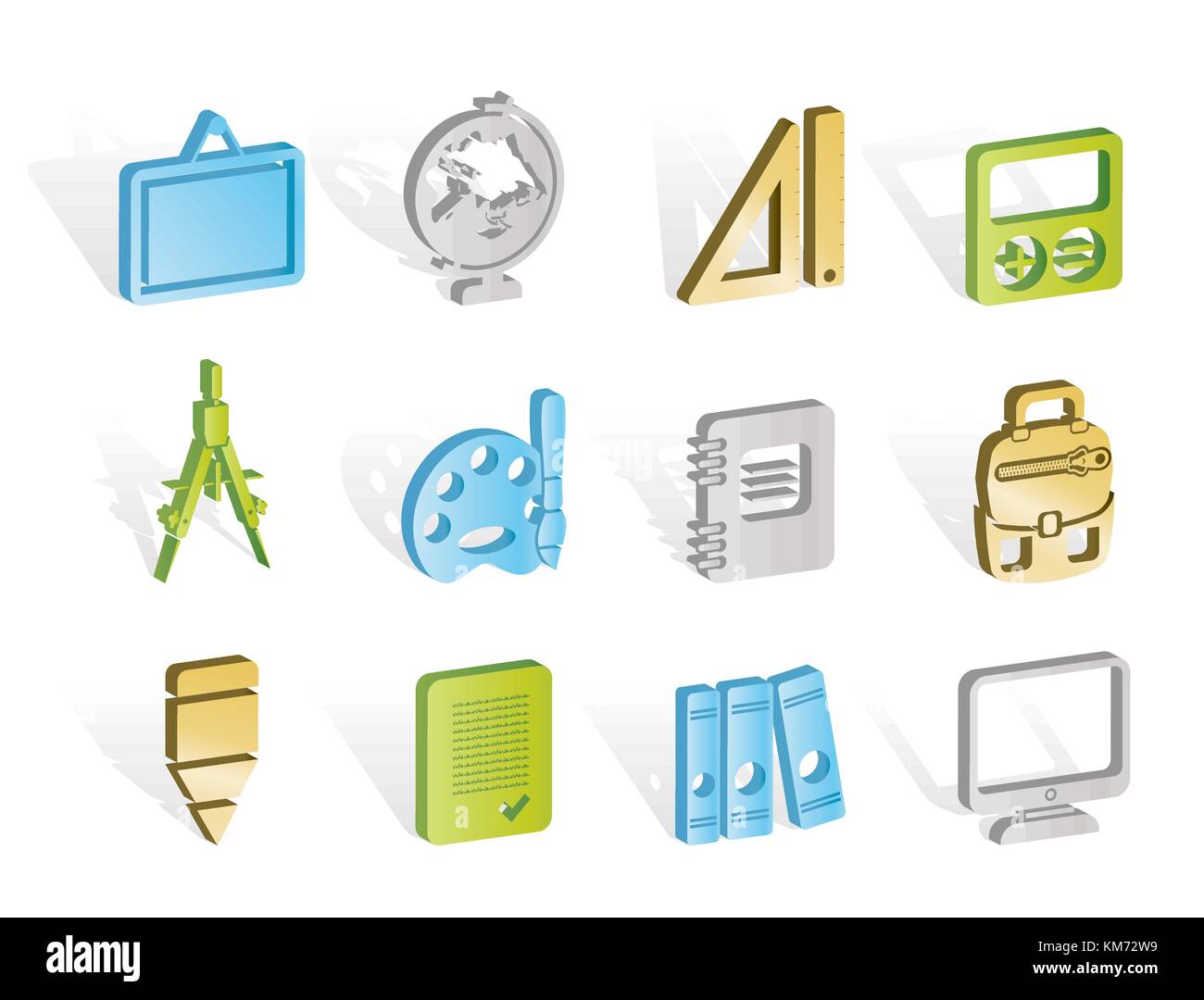 Schule und Ausbildung Symbole - Vektor Icon Set Stock-Vektorgrafik - Alamy