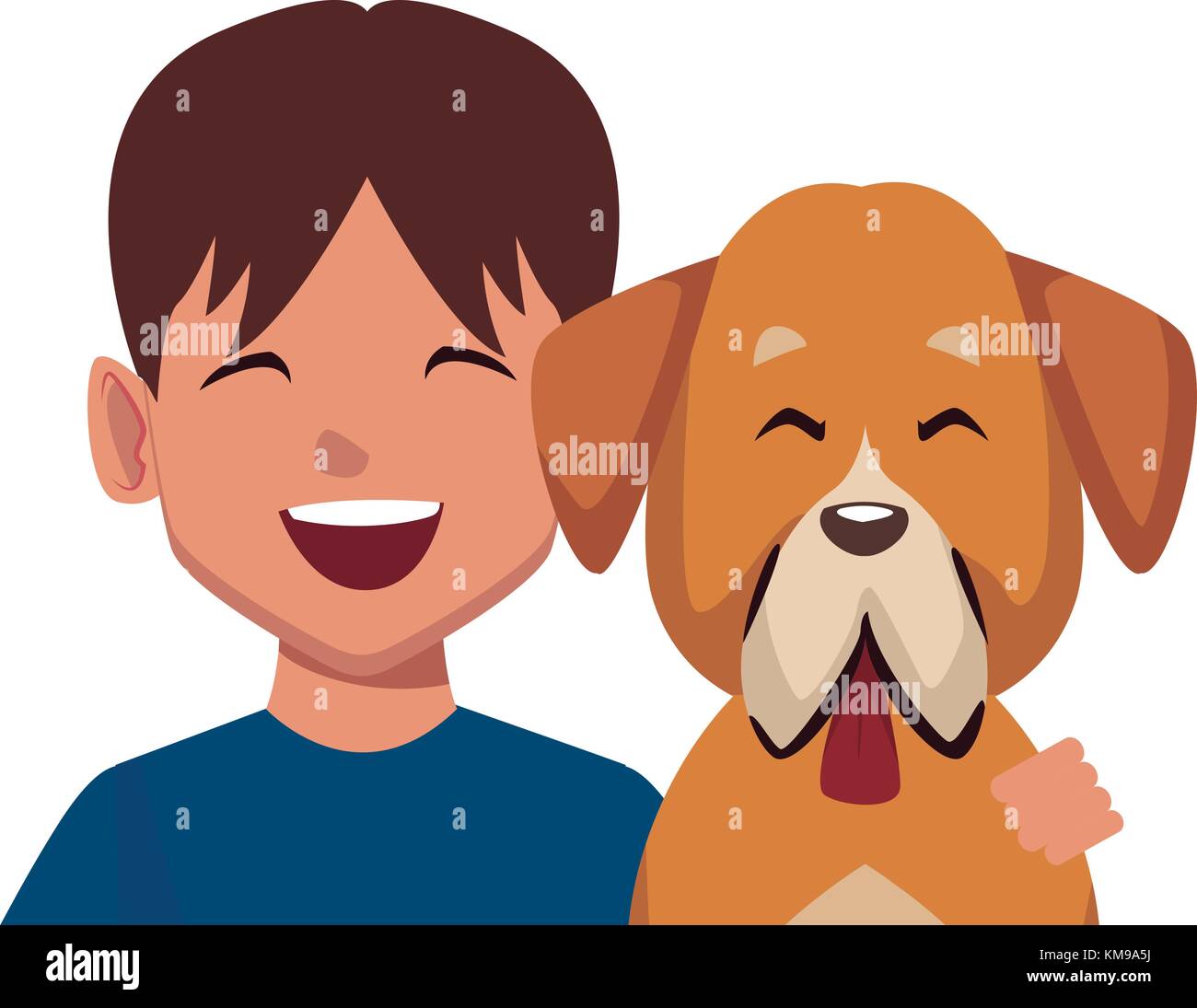 Dog Owner Cartoon Illustration Stockfotos und -bilder Kaufen - Alamy