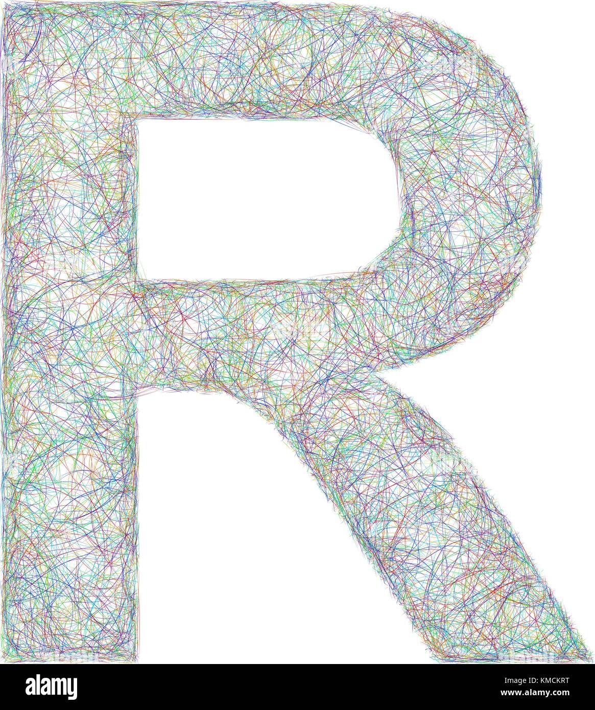 Bunte Skizze font Design - Buchstabe r Stock-Vektorgrafik - Alamy