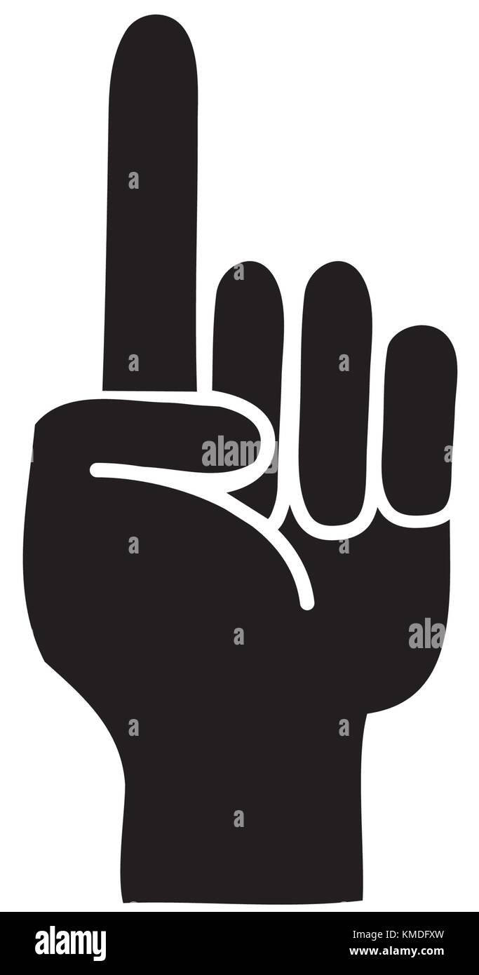 Kontur Hand mit Zeigefinger Geste symbol Kommunikation Stock ...