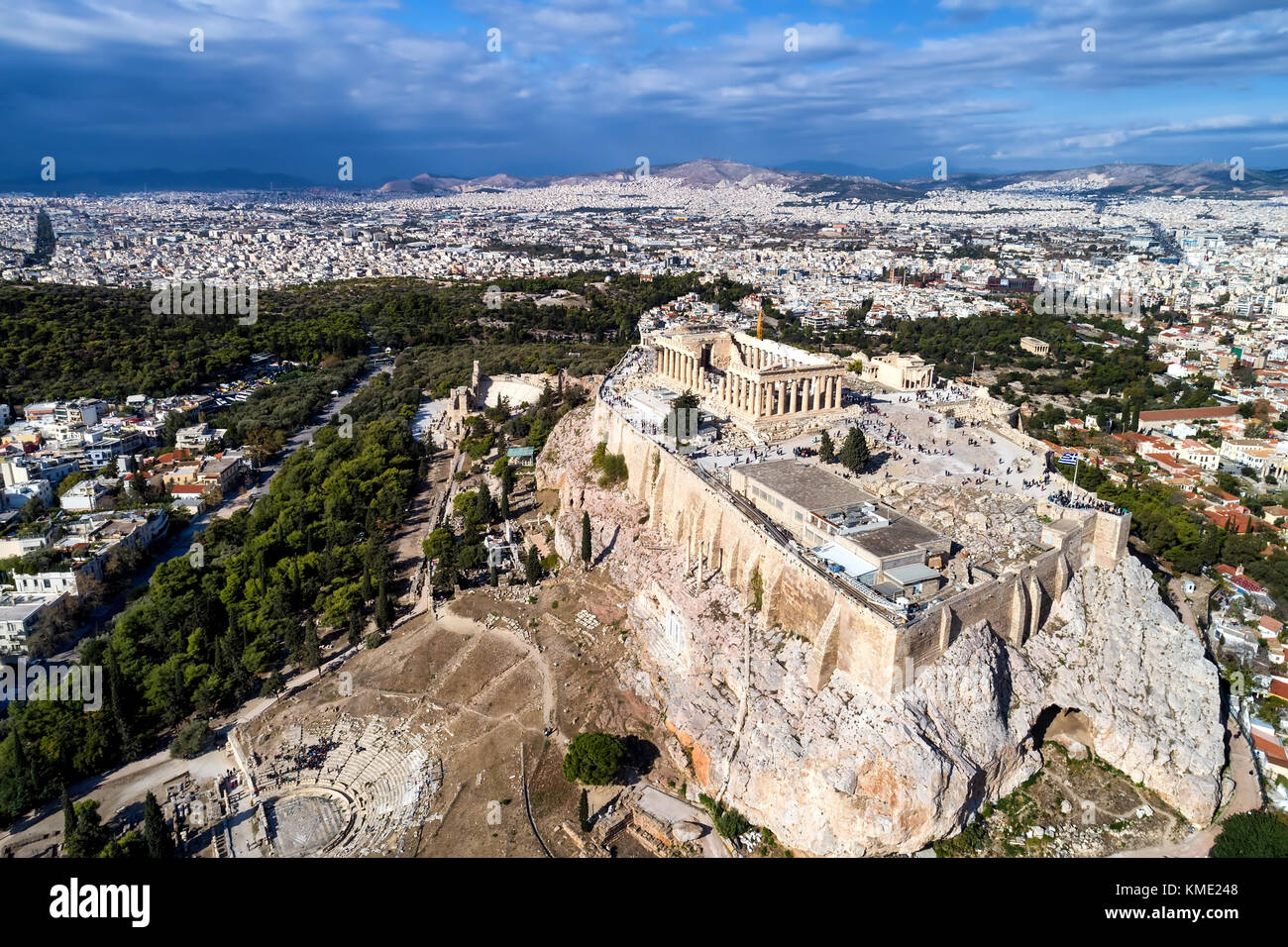 Luftbild des Parthenon und die Akropolis in Athen, Griechenland ...