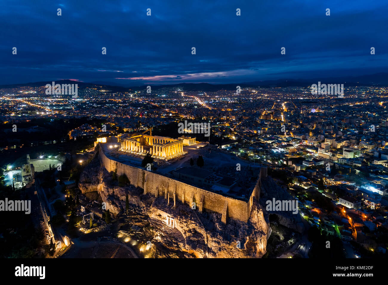 Luftbild des Parthenon und die Akropolis in Athen, Griechenland ...