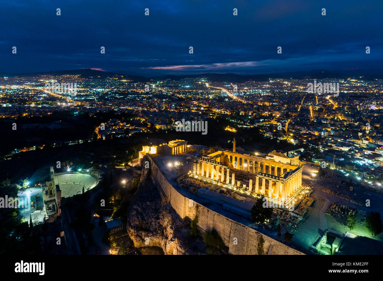 Luftbild des Parthenon und die Akropolis in Athen, Griechenland ...