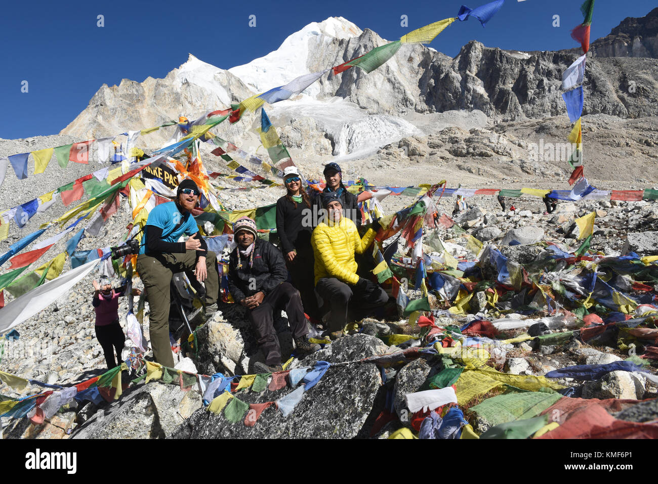 Auf der Oberseite des larkya La Pass, manaslu Circuit trek, Nepal ...