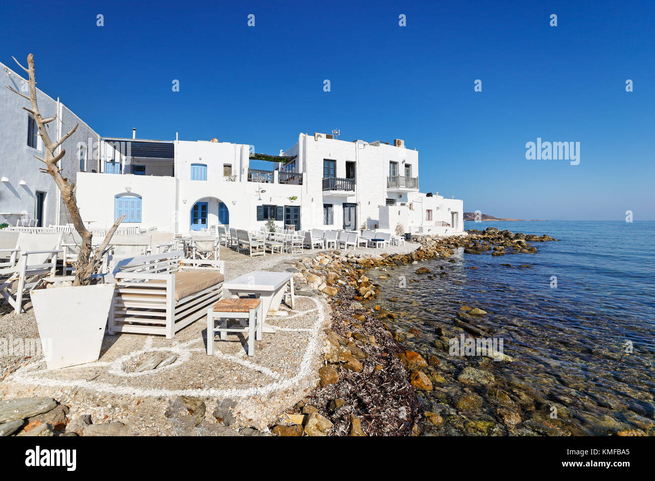 Das traditionelle Dorf Naousa auf der Insel Paros, Griechenland ...