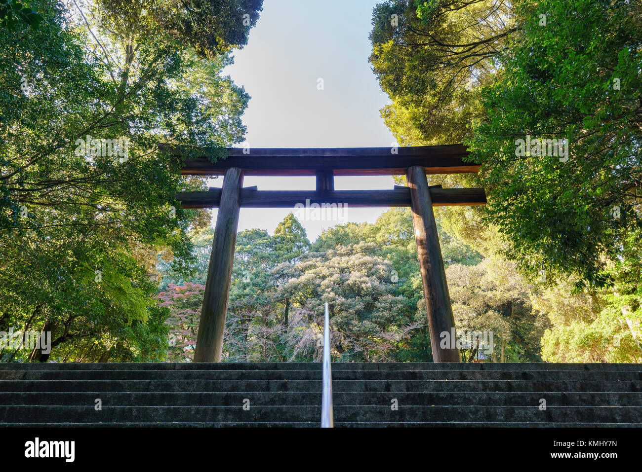 Schöne Torii und Omi Jingu in Otsu, Shiga Präfekturen, Japan ...