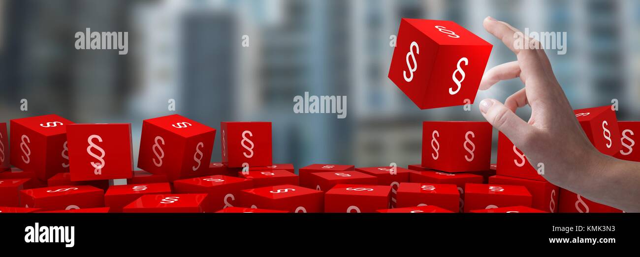 Digital composite von Hand berühren Abschnitt Symbol Symbole ...