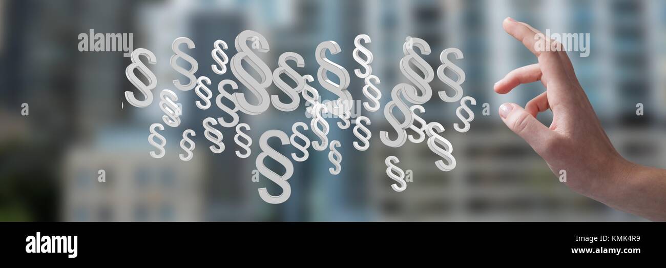 Digital composite von Hand berühren Abschnitt Symbol Symbole ...