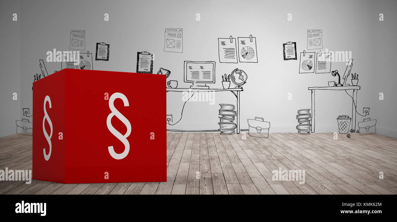 Vektor Icon von Abschnitt Symbol gegen doodle Büro in Zimmer ...