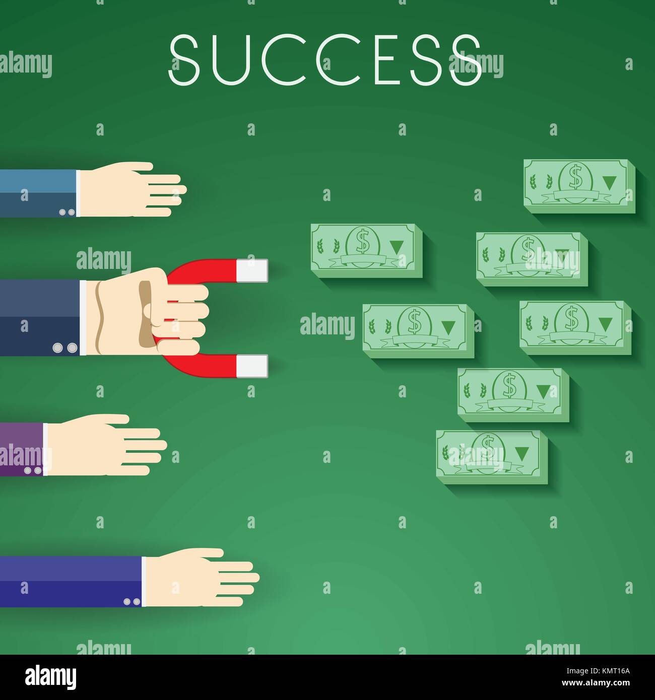 Flaches Design moderne Vector Illustration von Zeichen Erfolg und Geld ...