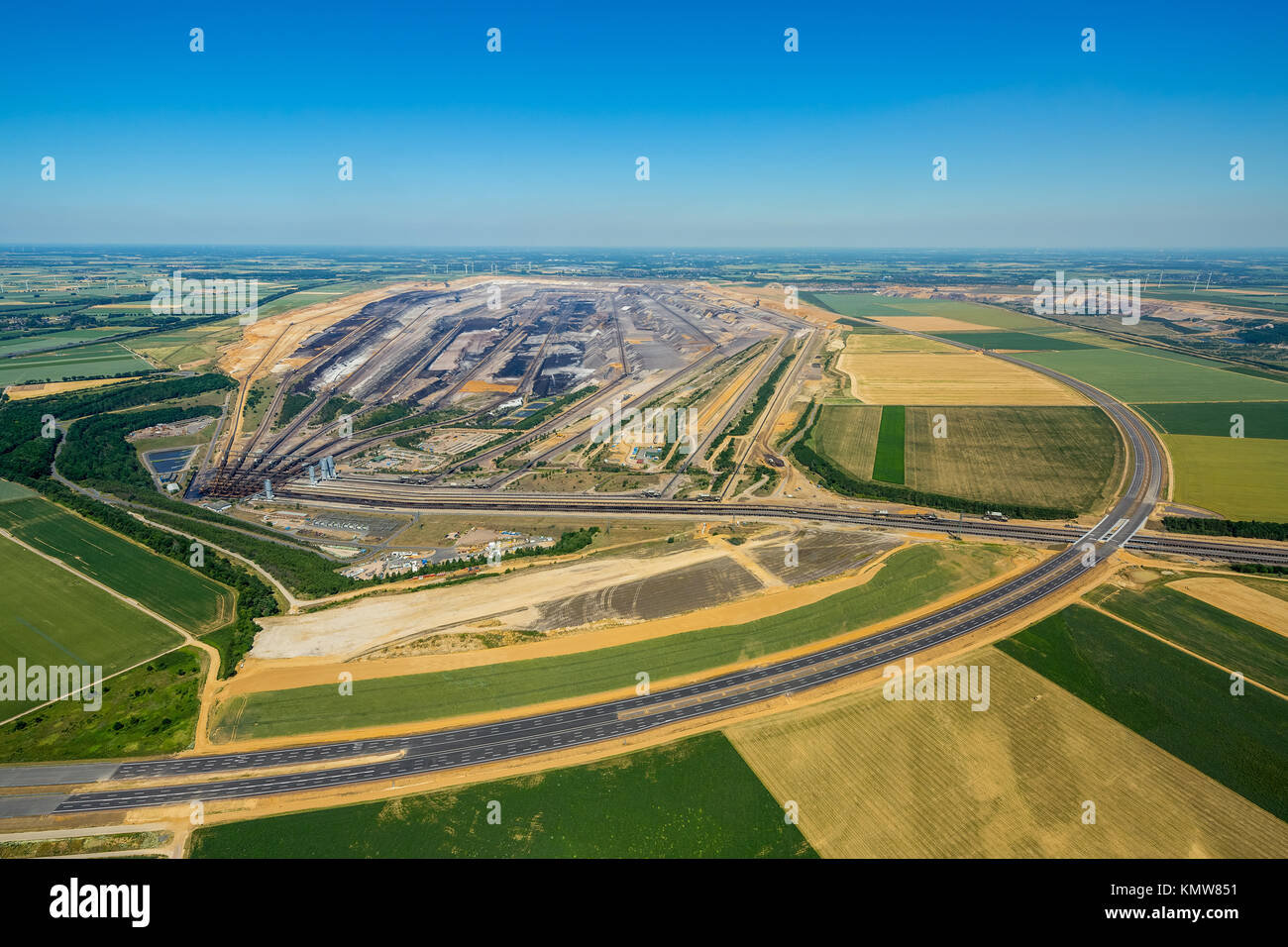 Neue A44 und A61, Autobahndreieck Jackerath Braunkohletagebau ...