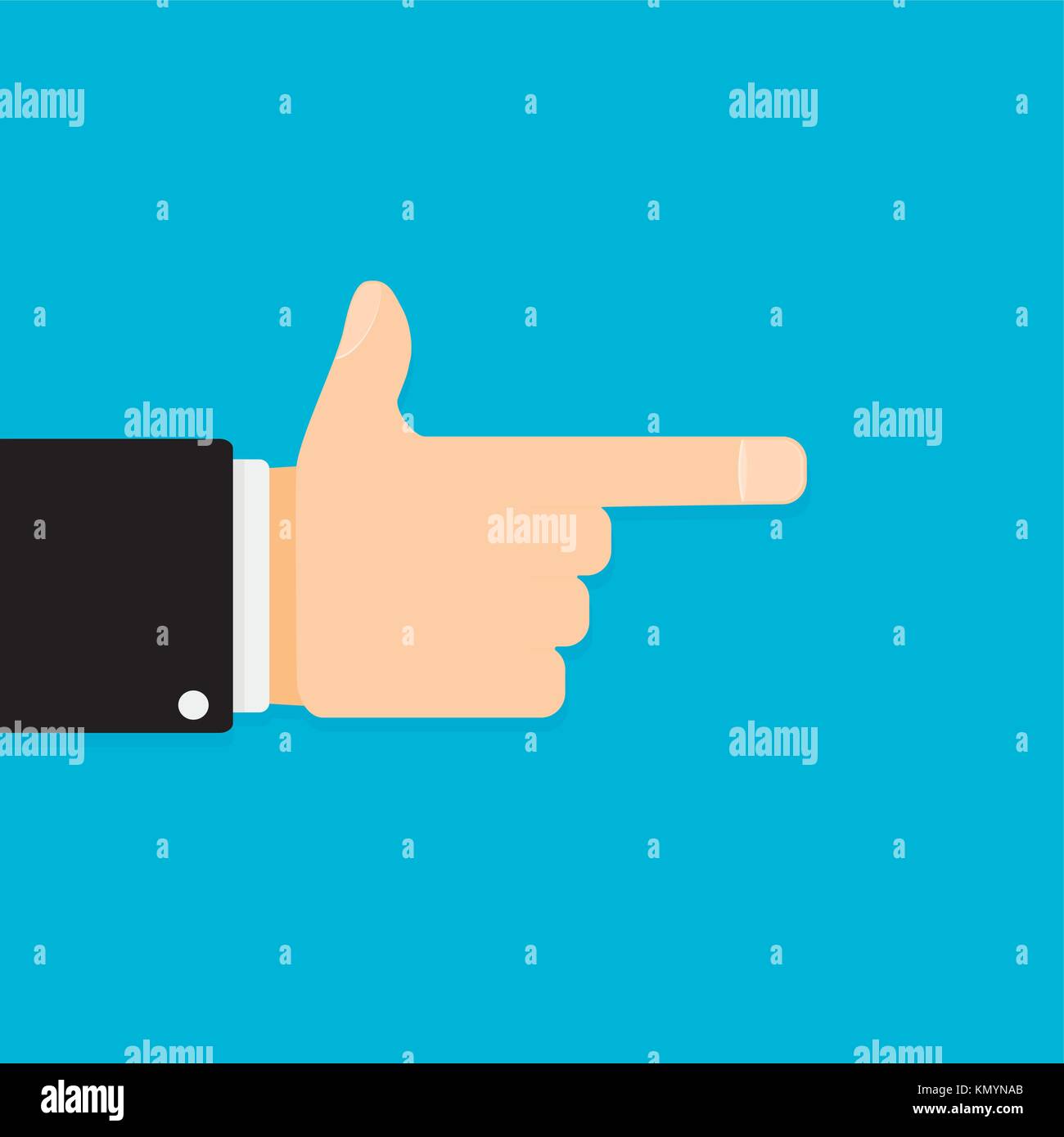 Zeigefinger Richtung Banner. Finger Geste zeigen, Vector Illustration ...