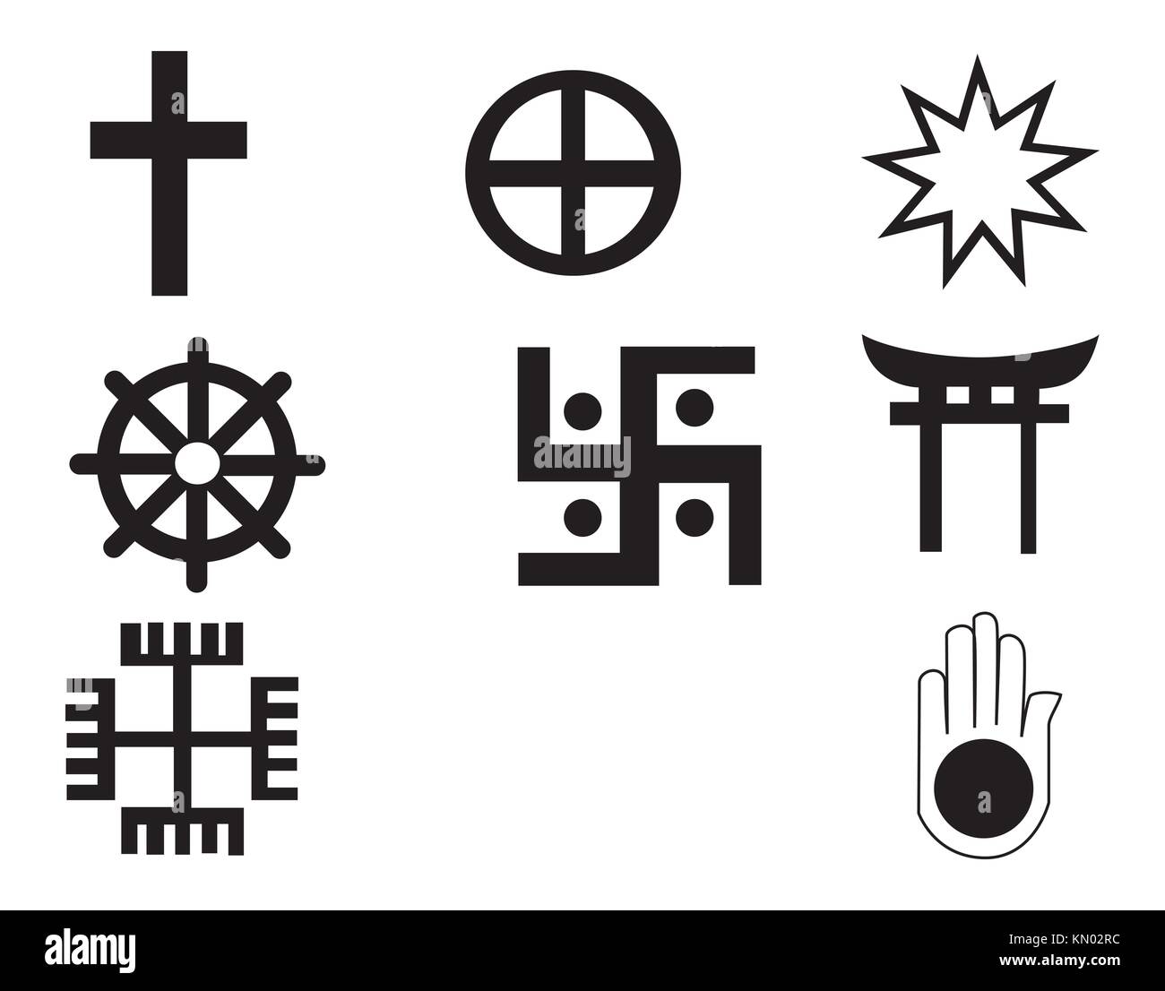 Symbole der verschiedenen Religionen Stockfotografie - Alamy