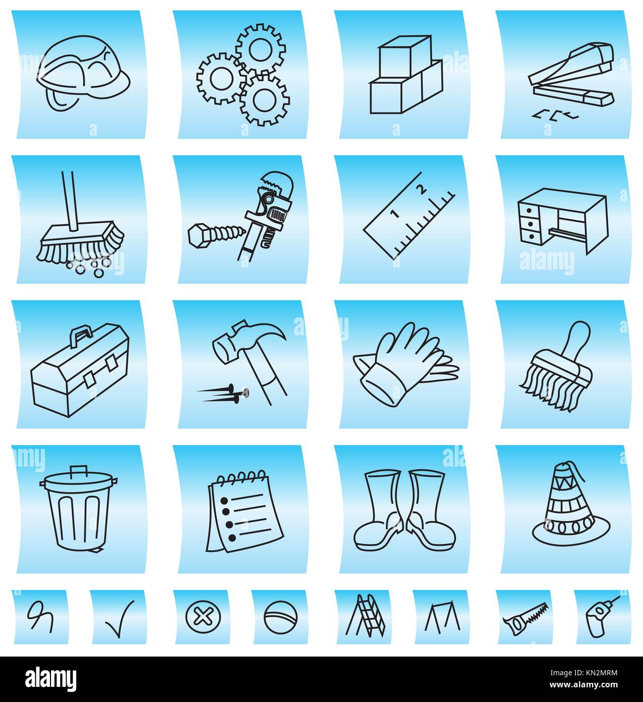 Bau-Buttons und Icons, Vektor-illustration Stockfotografie - Alamy