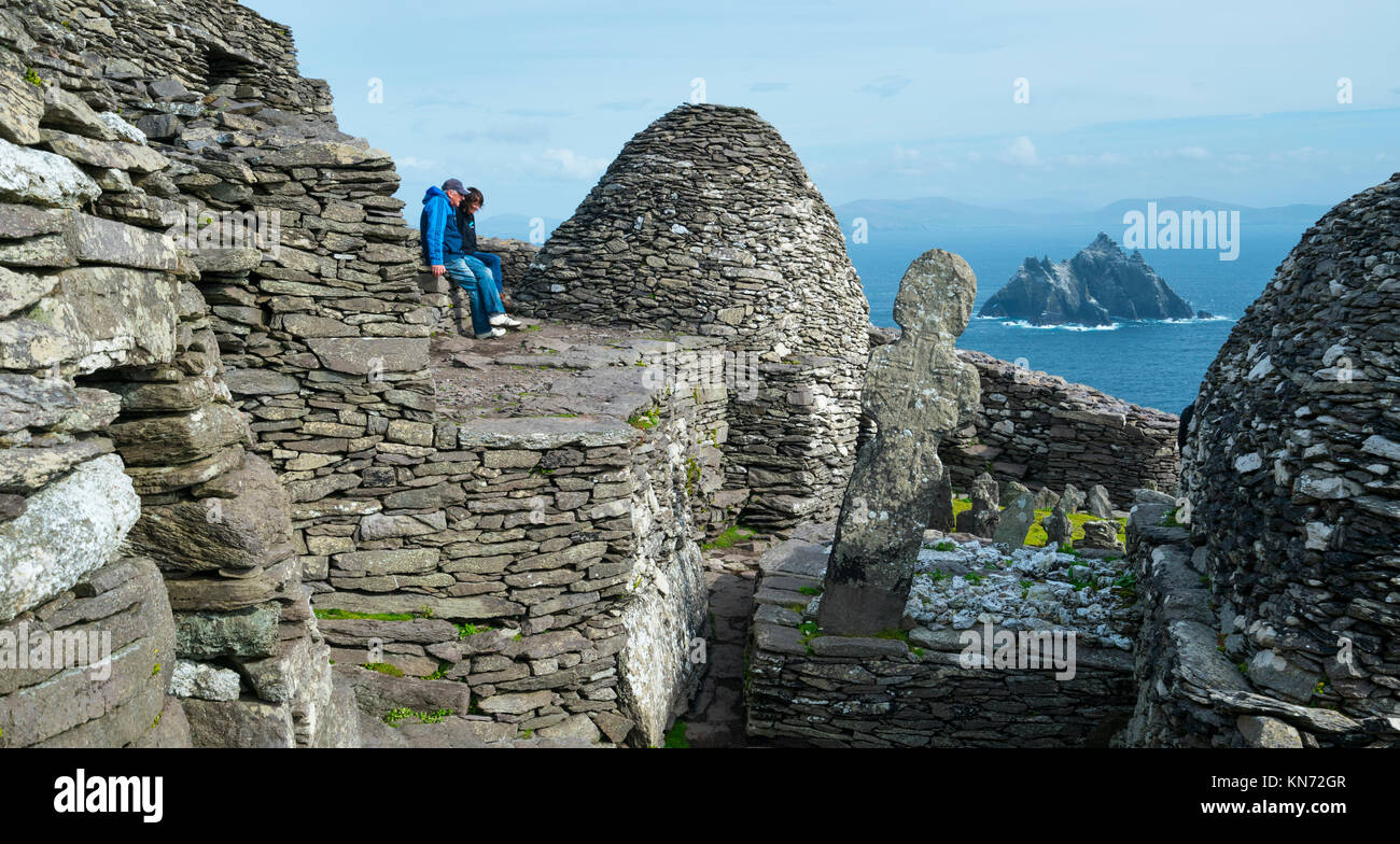 Kloster, Skellig Michael, Skellig Inseln-UNESCO-Welterbe, County Kerry ...