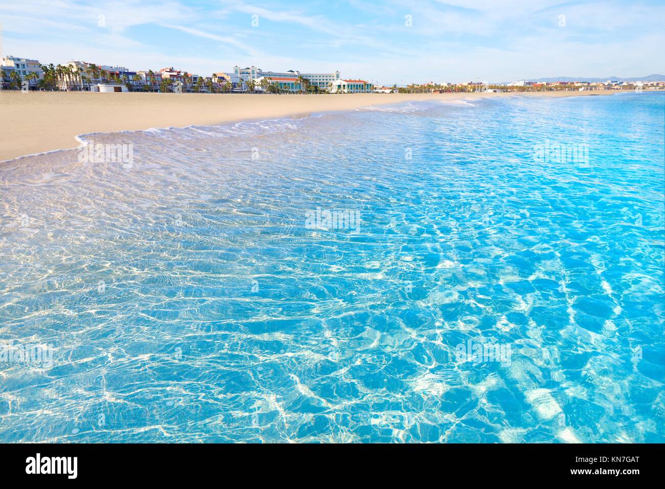 Valencia Strand Malvarrosa Las Arenas im Mittelmeer von Spanien ...
