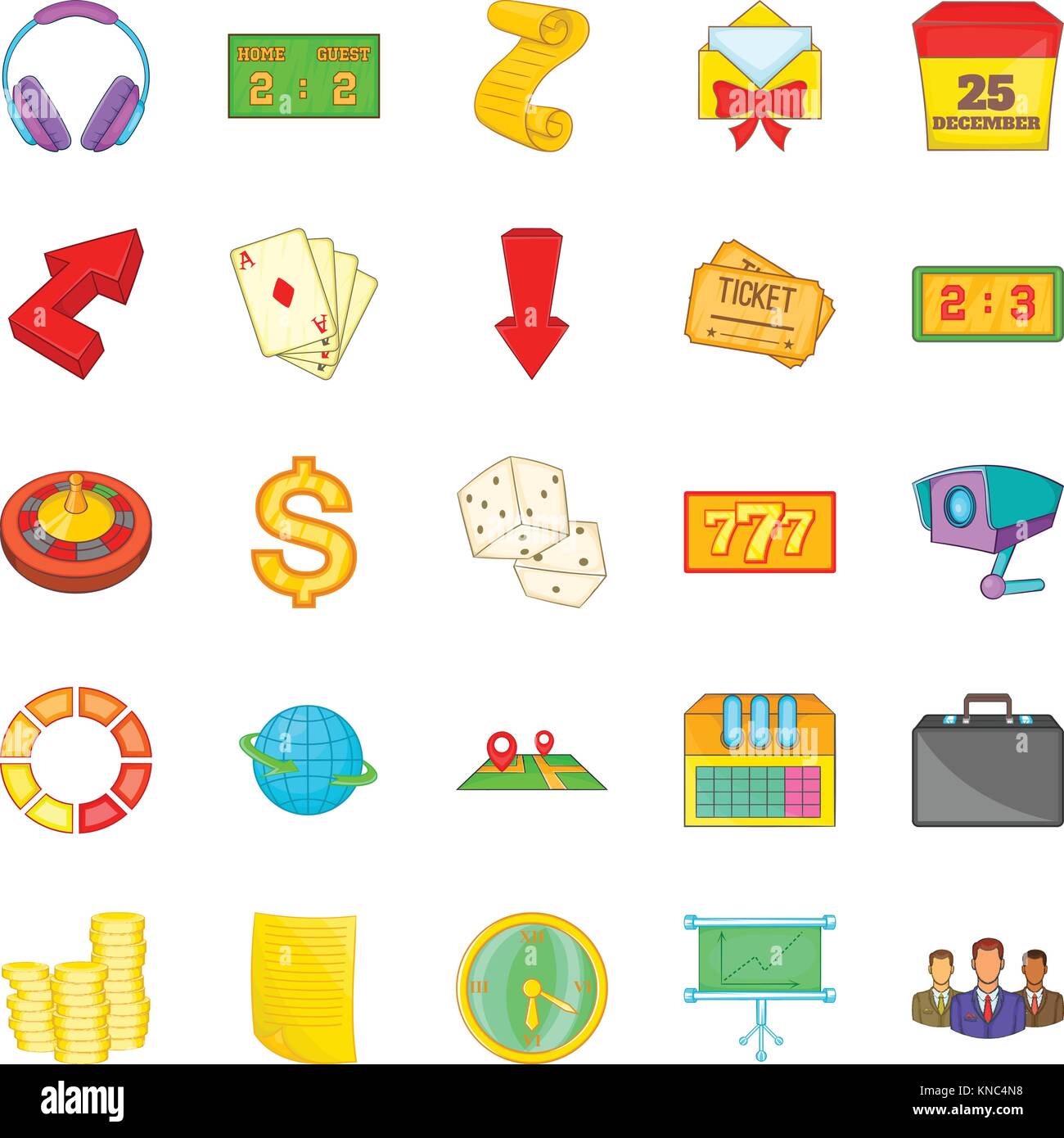 Abbildung Symbole, Cartoon Stil Stock-Vektorgrafik - Alamy