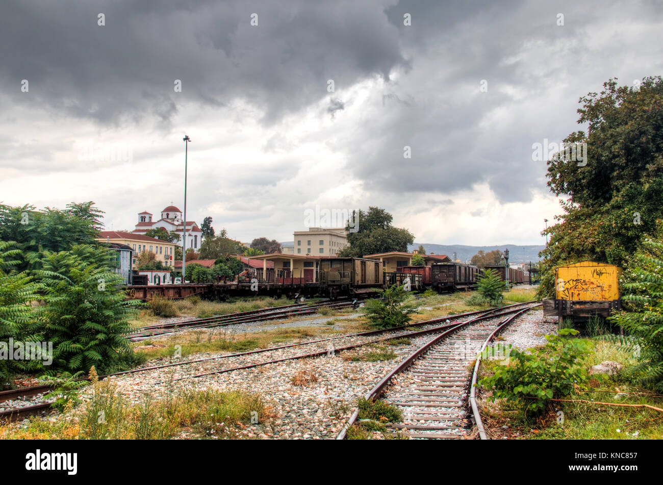 Den Bahnhof in Volos, Griechenland ist eines der wichtigsten Gebäude ...