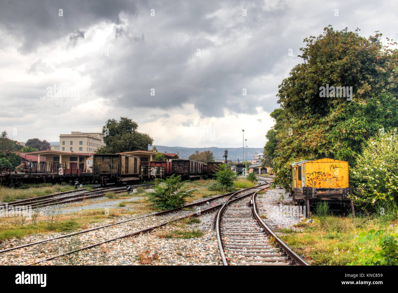 Den Bahnhof in Volos, Griechenland ist eines der wichtigsten Gebäude ...